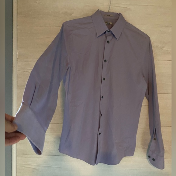 Express | Shirts | Express Imx Fitted Mens Dress Shirt Purple Size M ...